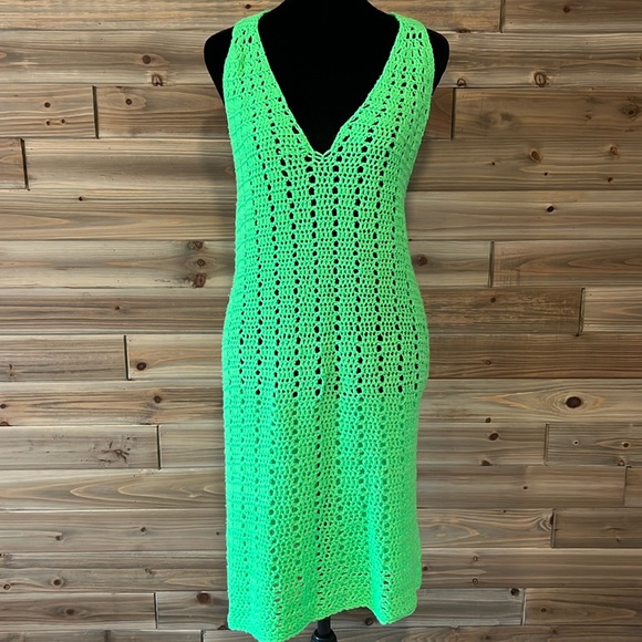 Swim | Lime Green Knit Swim Cover Dress | Poshmark